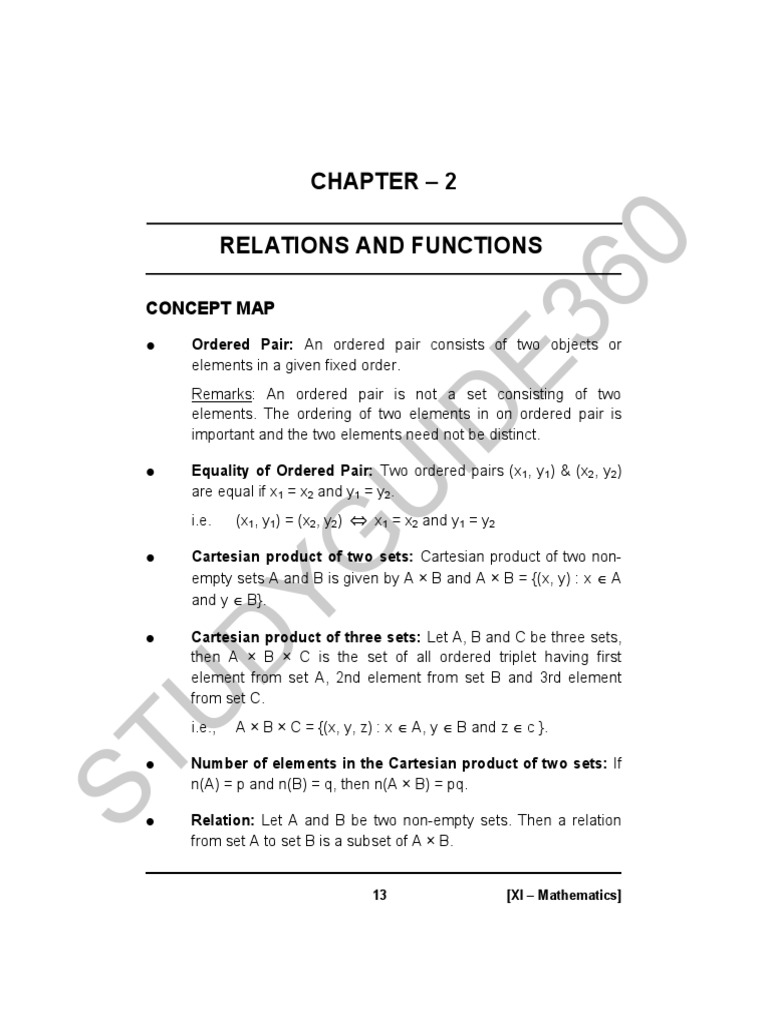 class 11 maths notes chapter 2 studyguide360.pdf | PDF | Function ...