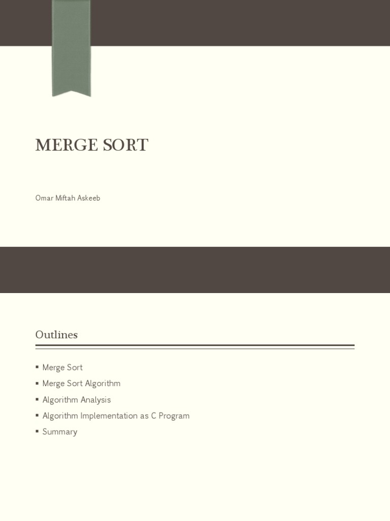 MergeSort.ppt | PDF