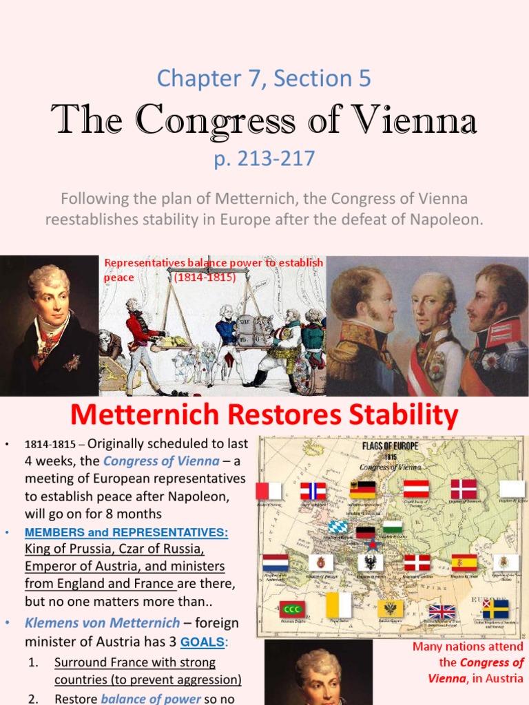 Metternich's Goals at the Congress of Vienna | PDF | Political Theories ...