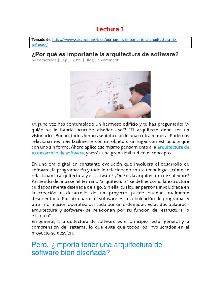 Importancia de la Arquitectura Software | PDF | Software | Ingeniería de software
