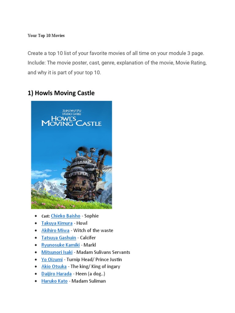 My Top 10 Movies | PDF