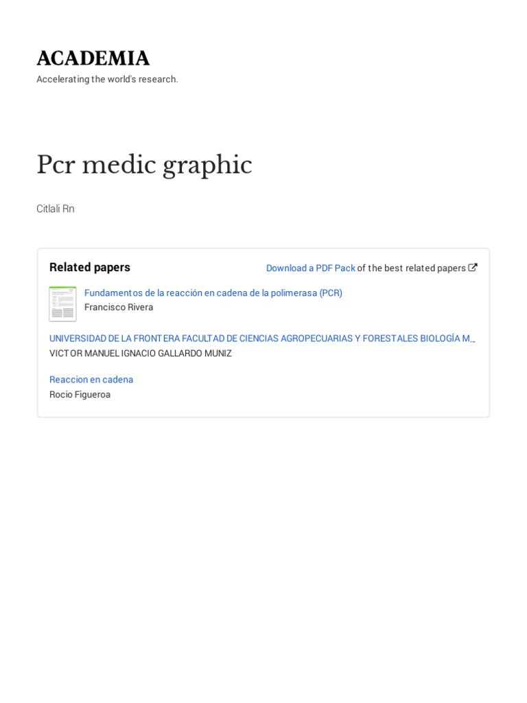 PCR - Medic - Graphic With Cover Page v2 | PDF | Reacción en cadena de ...