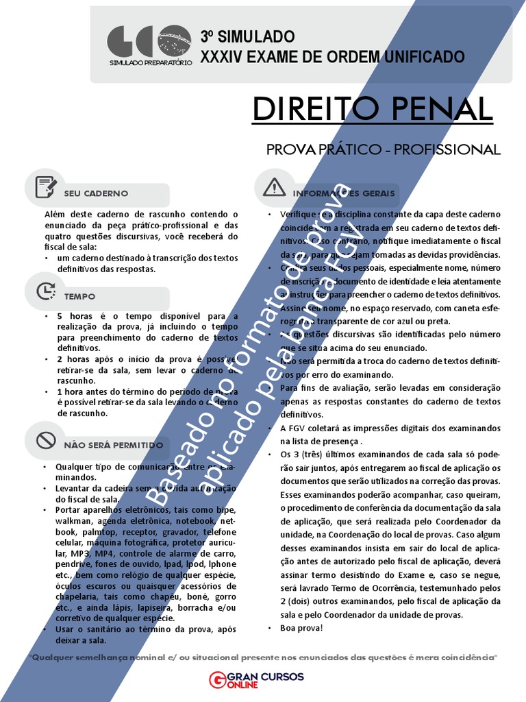 Simulado OAB - 2º Fase Do Exame XXXIV | PDF | Gravidez | Aborto