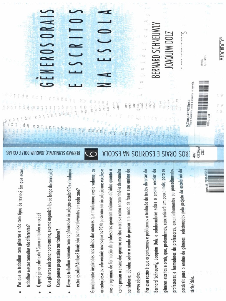 Gêneros Orais e Escritos Na Escolas | PDF