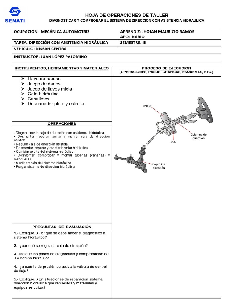 Pract. 3 Direccion y Cremallera | PDF | Bomba | Presión