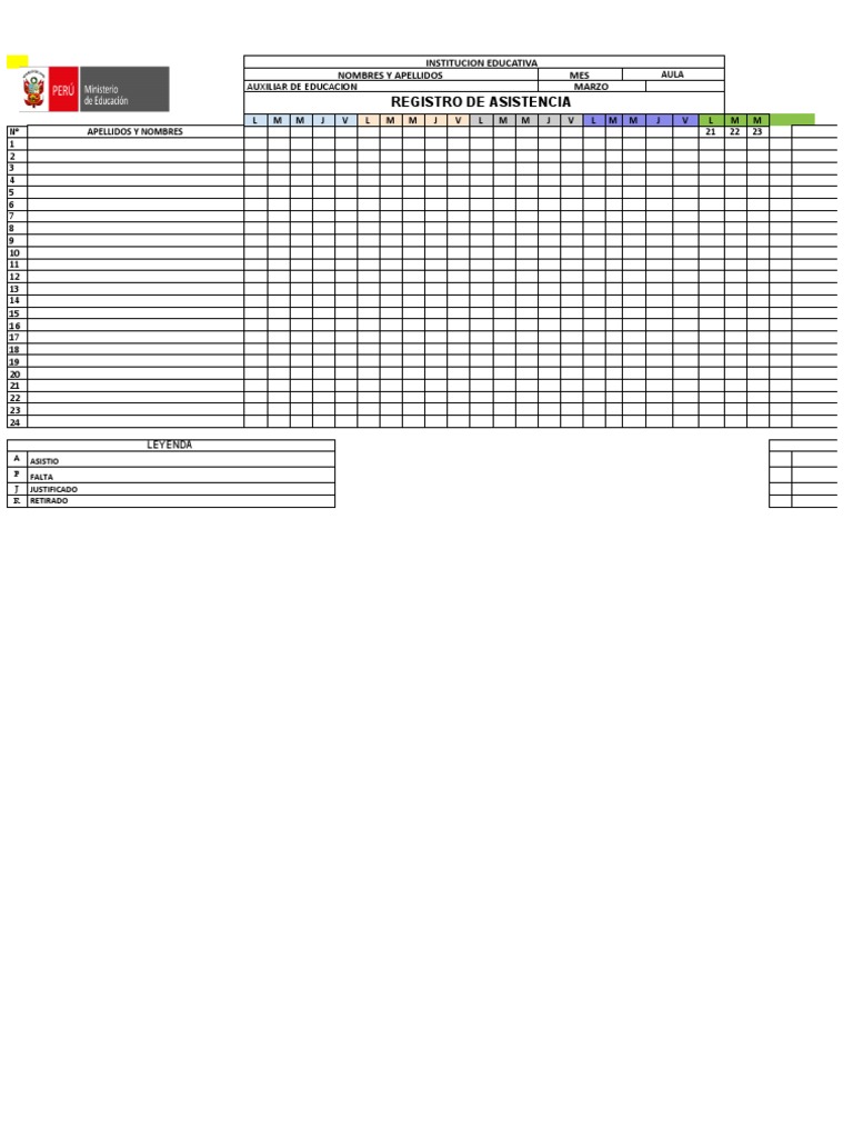 ASISTENCIA VIRTUAL - XLSX - PRIMERO | PDF