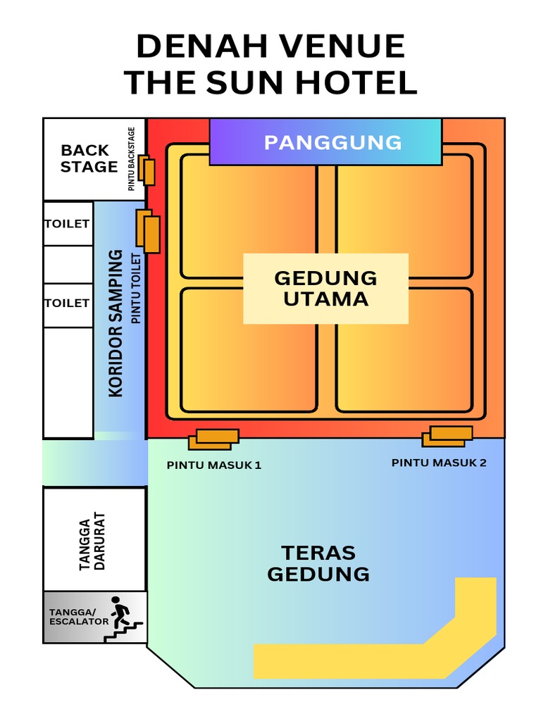 Denah Venue Acara di The Sun Hotel | PDF