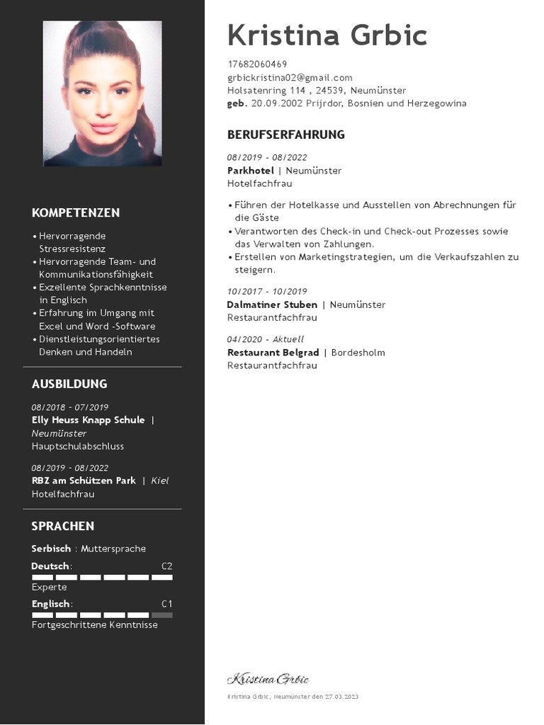 Kristina Grbic CV PDF | PDF