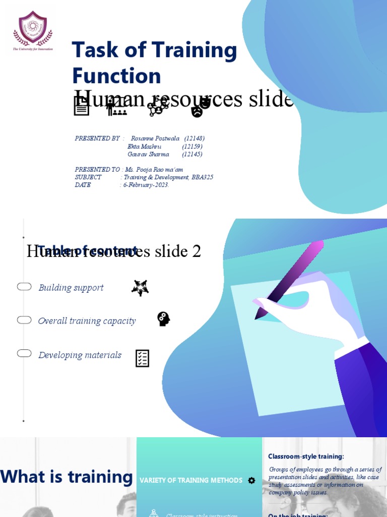 Task of Training Function | PDF | Instructional Design | Educational ...