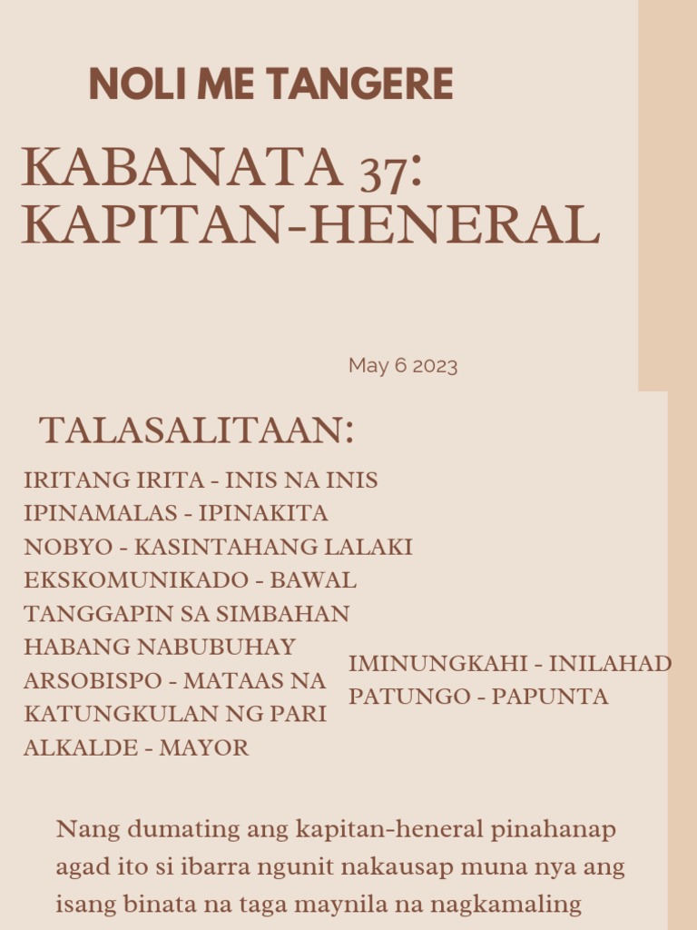 Kabanata 37 Noli Me Tangere | PDF
