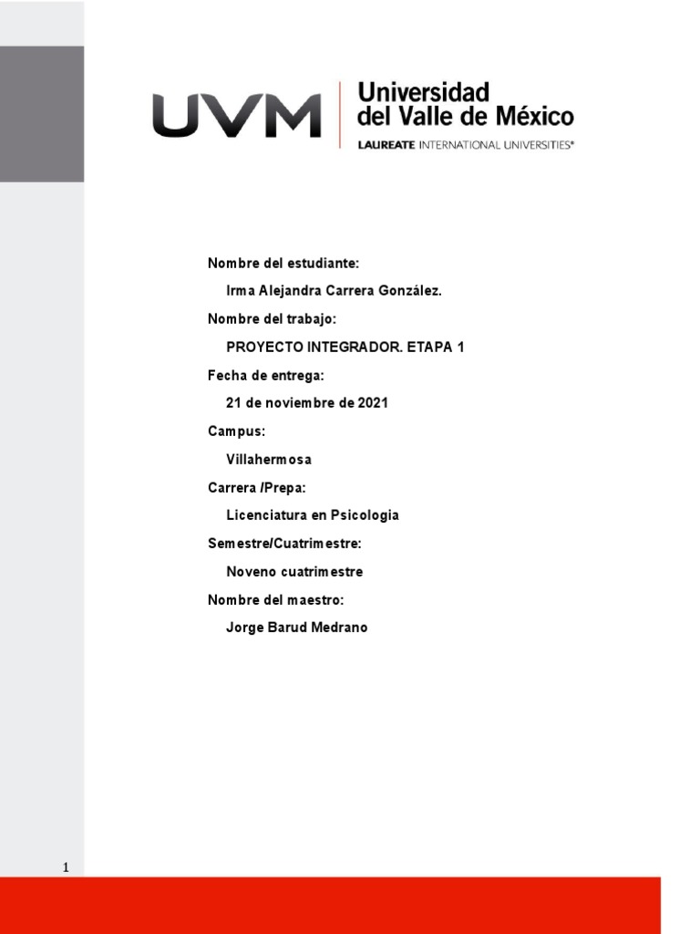Portada Institucional UVM | PDF | Sicología | Psicopatología