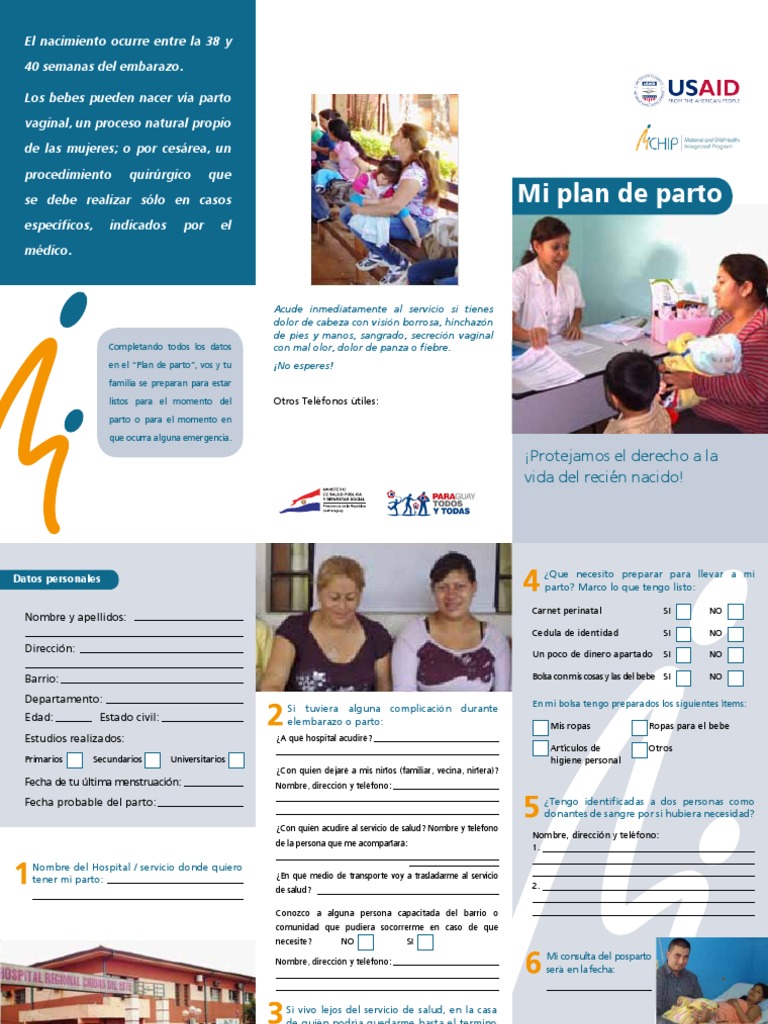 Triptico Plan de Parto PDF | PDF | Parto | El embarazo