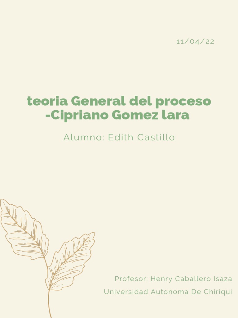 Teoria General Del Proceso Edith Castillo | PDF | Ley procesal ...