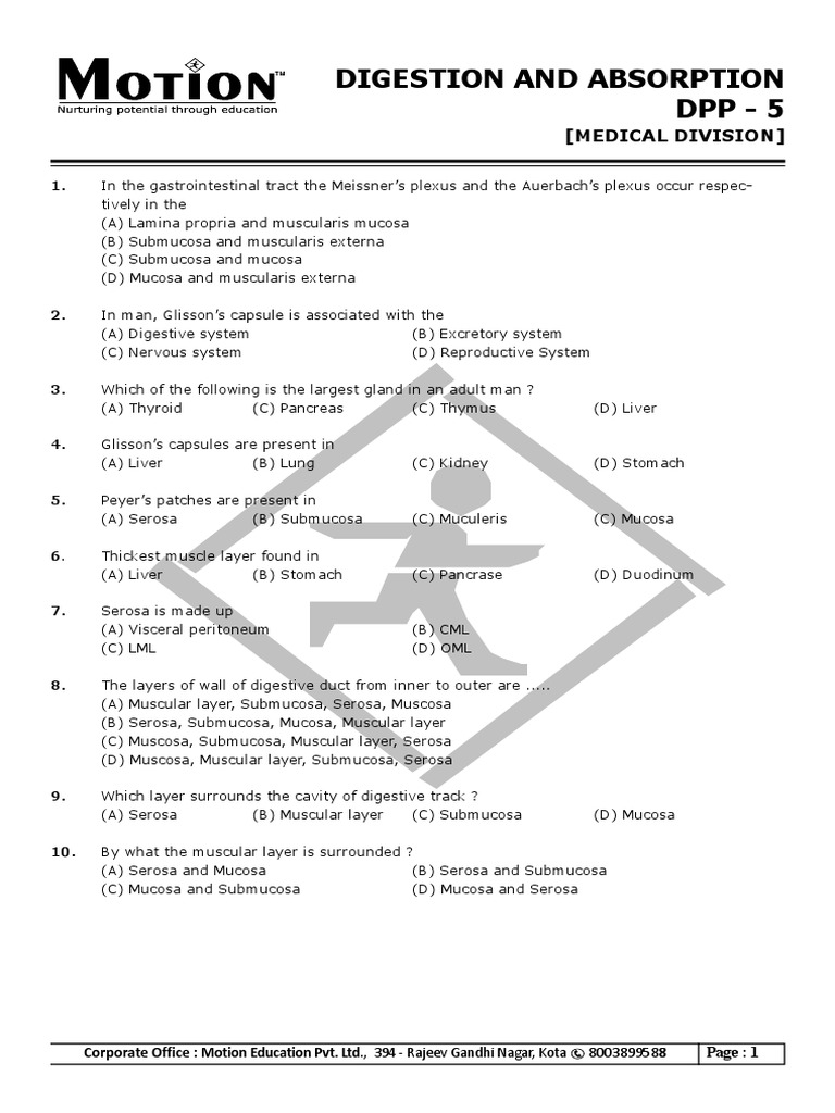 Digestion and Absorption DPP-5 | PDF