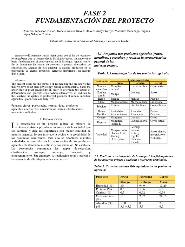Fase 2 Fundamentacion Del Proyecto | PDF | Plantas