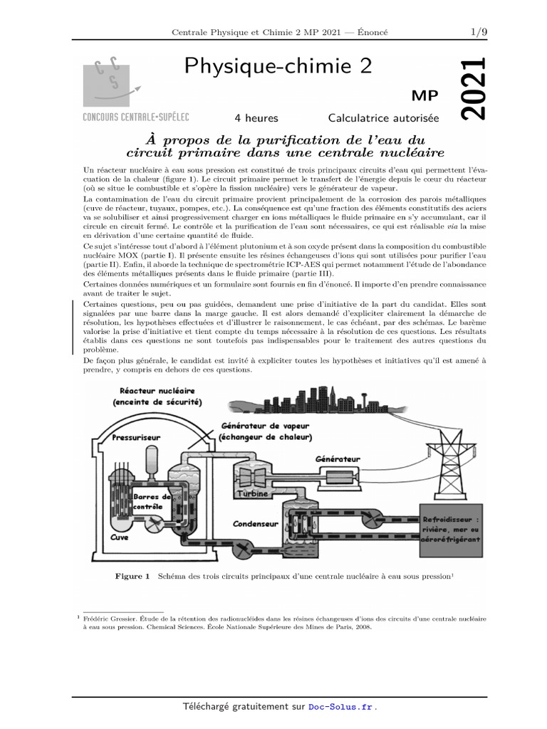 MP PHYSIQUE CENTRALE 2 2021.enonce PDF | PDF