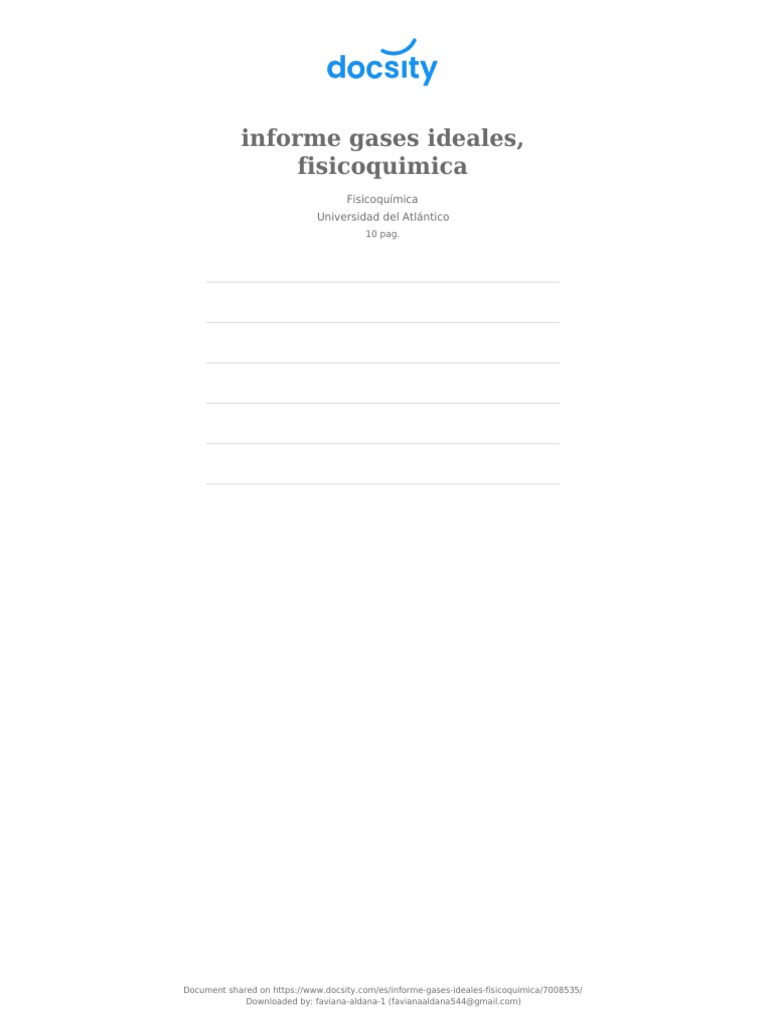Docsity Informe Gases Ideales Fisicoquimica | PDF | Gases | Metrología