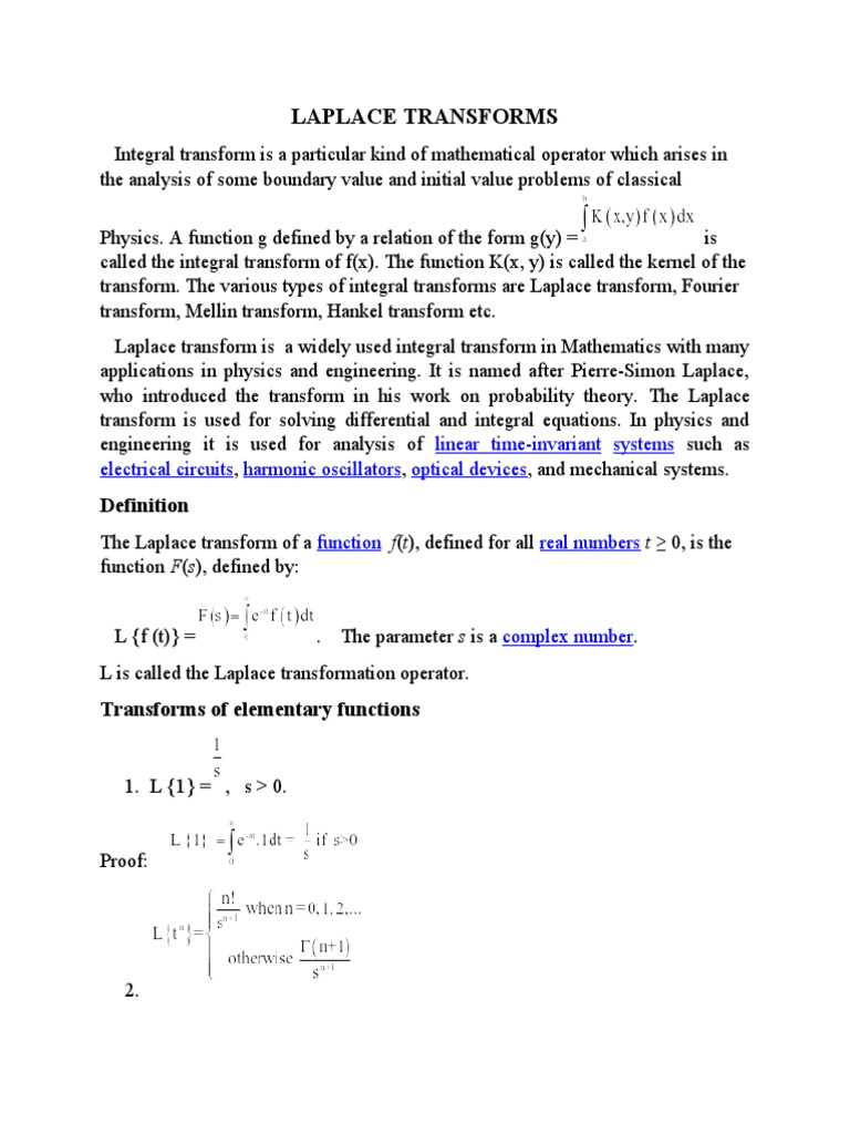 6.laplace Transforms | PDF | Laplace Transform | Function (Mathematics)