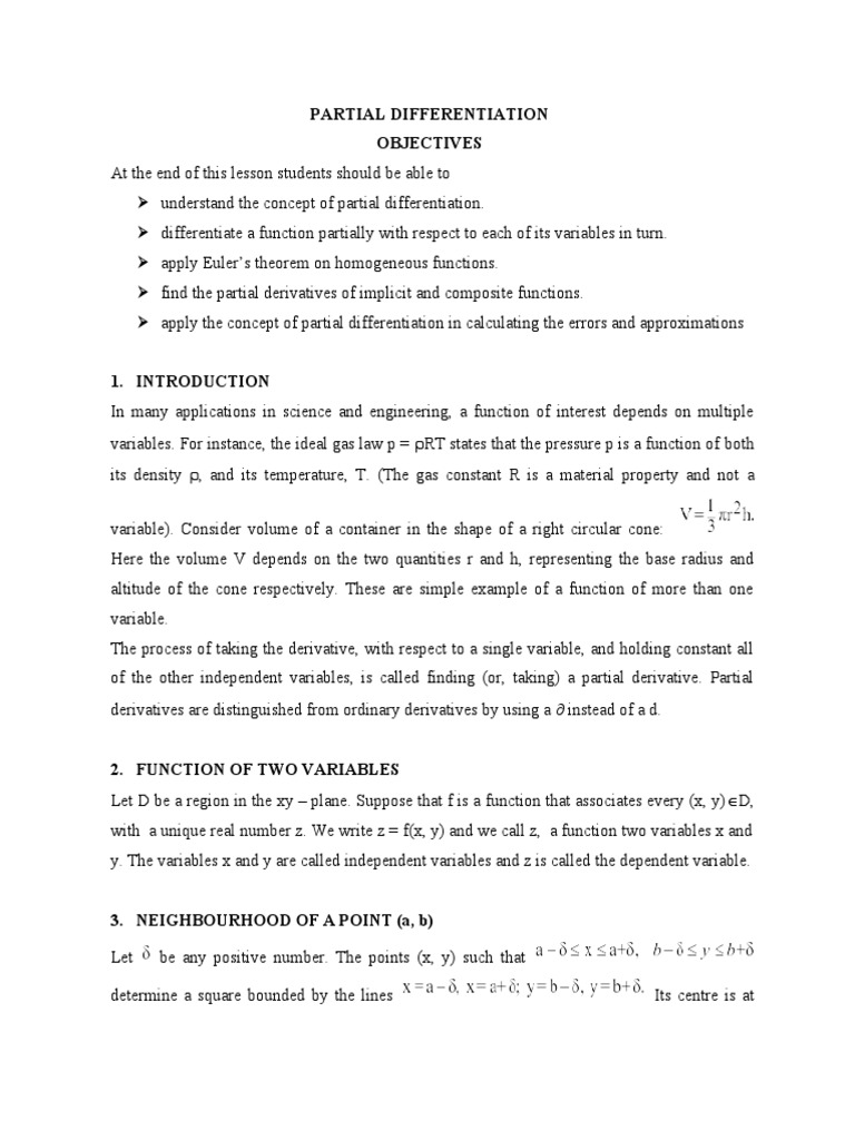 1.partial Differentiation | PDF | Derivative | Function (Mathematics)