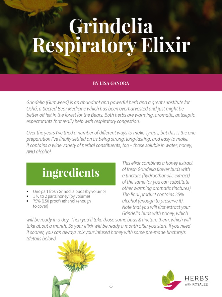 POD Lisa Grindelia Elixir Color | PDF | Honey | Ethanol