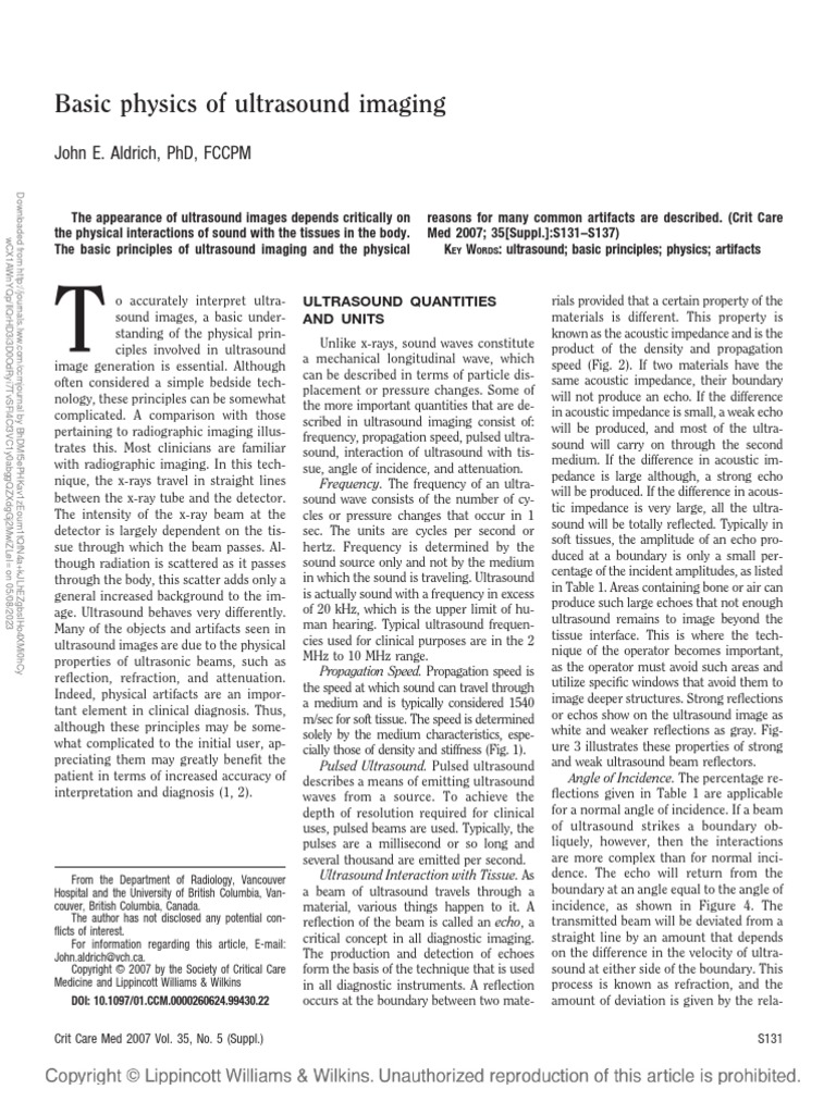 Basic Physics of Ultrasound Imaging.3 | PDF | Ultrasound | Attenuation