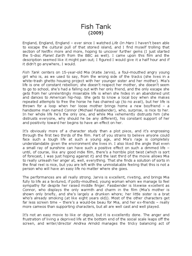 Fish Tank Movie Review | PDF | Leisure