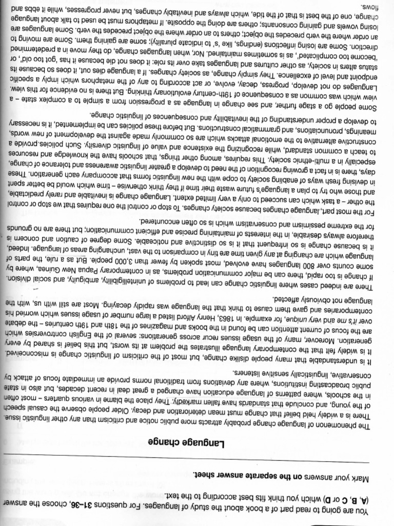 Cae Reading Part 1 Languages Pdf