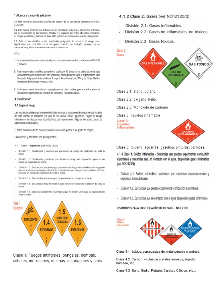 Clasificación y Normas de Sustancias Peligrosas | PDF