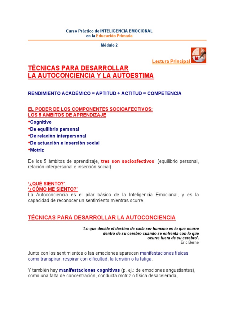 14-Tecnicas para Desarrollar Autoconciencia y Autoestima | PDF | Las ...