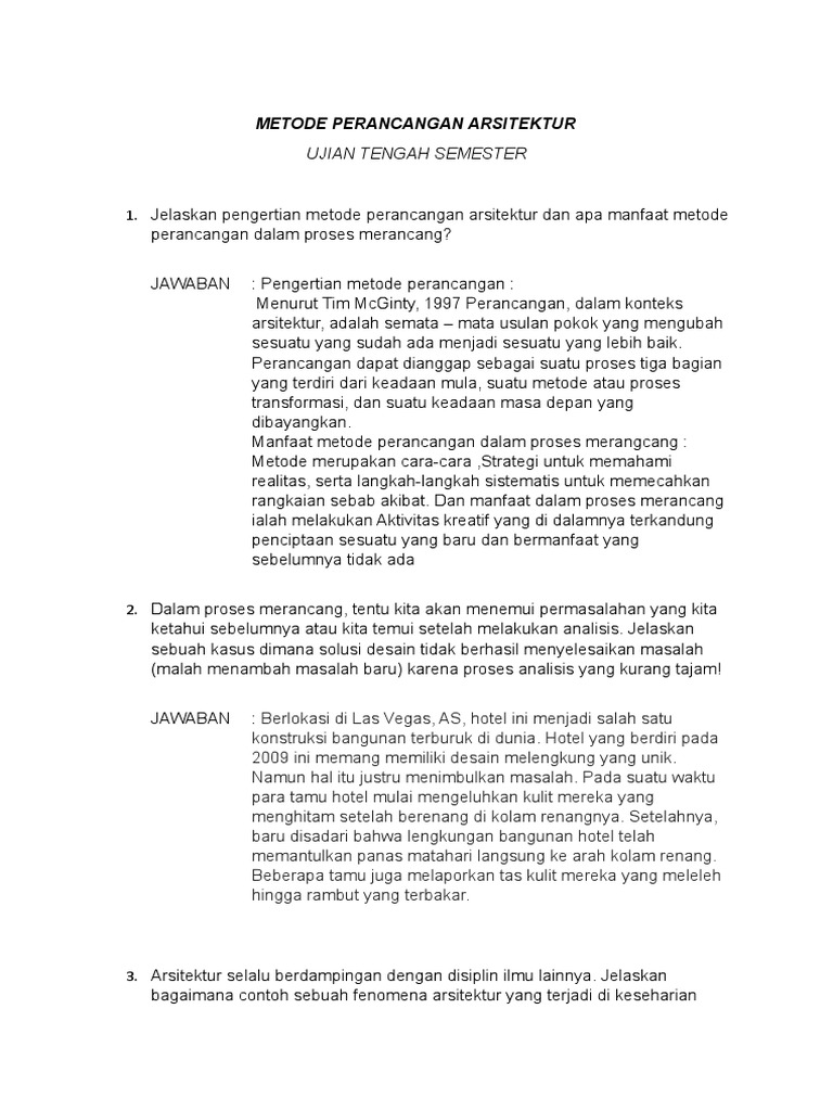 Metode Perancangan Arsitektur | PDF