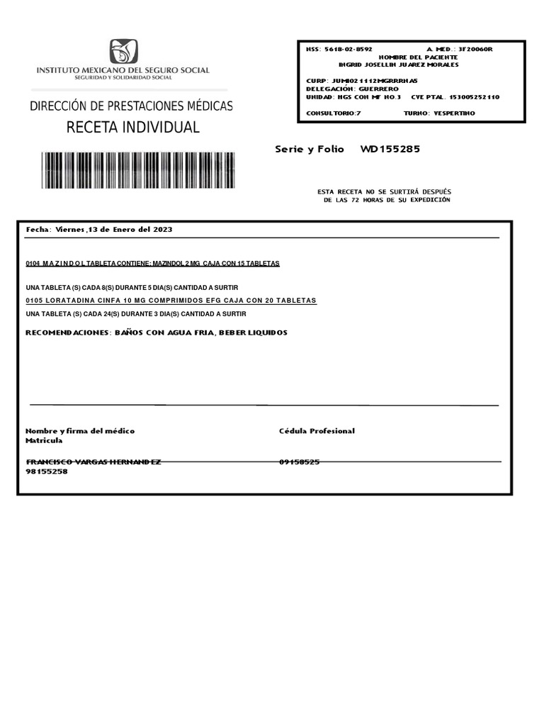 Formato de Receta | PDF