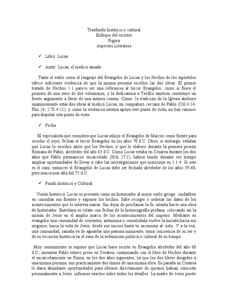 Lucas | PDF | Jesús | Evangelio De Lucas