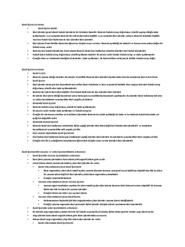 İDARE HUKUKU II SINAV NOTU VİZE | PDF