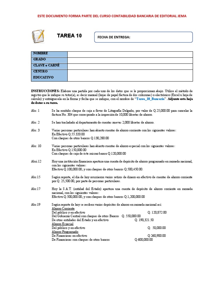 Tarea_10_Bancaria | PDF
