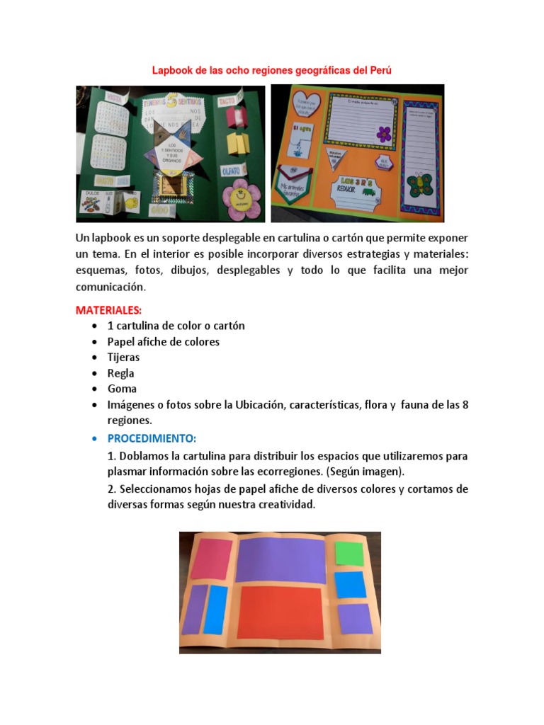 Lapbook de Las Ocho Regiones Geográficas Del Perú | PDF