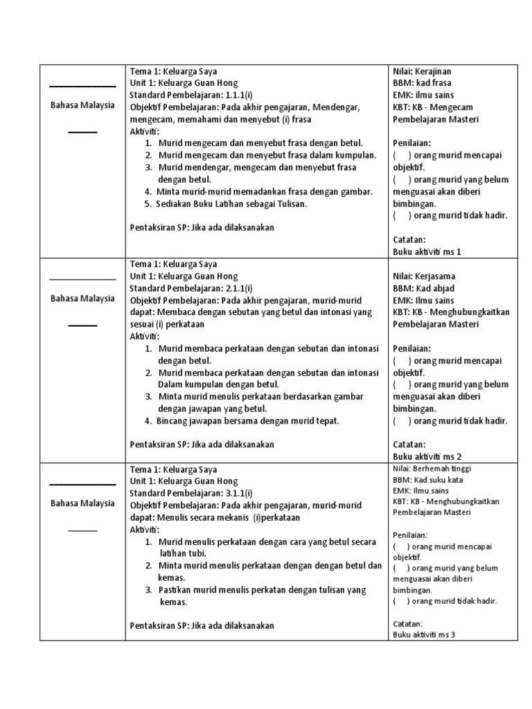 RPH BM Unit 1-24 THN 2 | PDF
