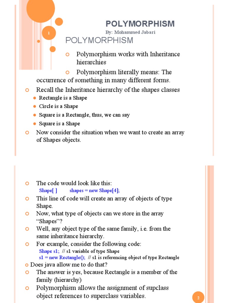 Polymorphism Pdf Method Computer Programming Inheritance Object Oriented Programming 5574