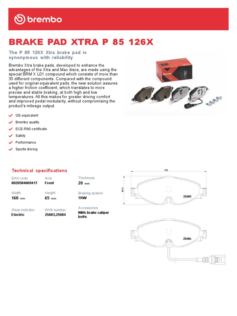 Brembo - P 85 126X | Download Free PDF | Automotive Technologies | Volkswagen Group