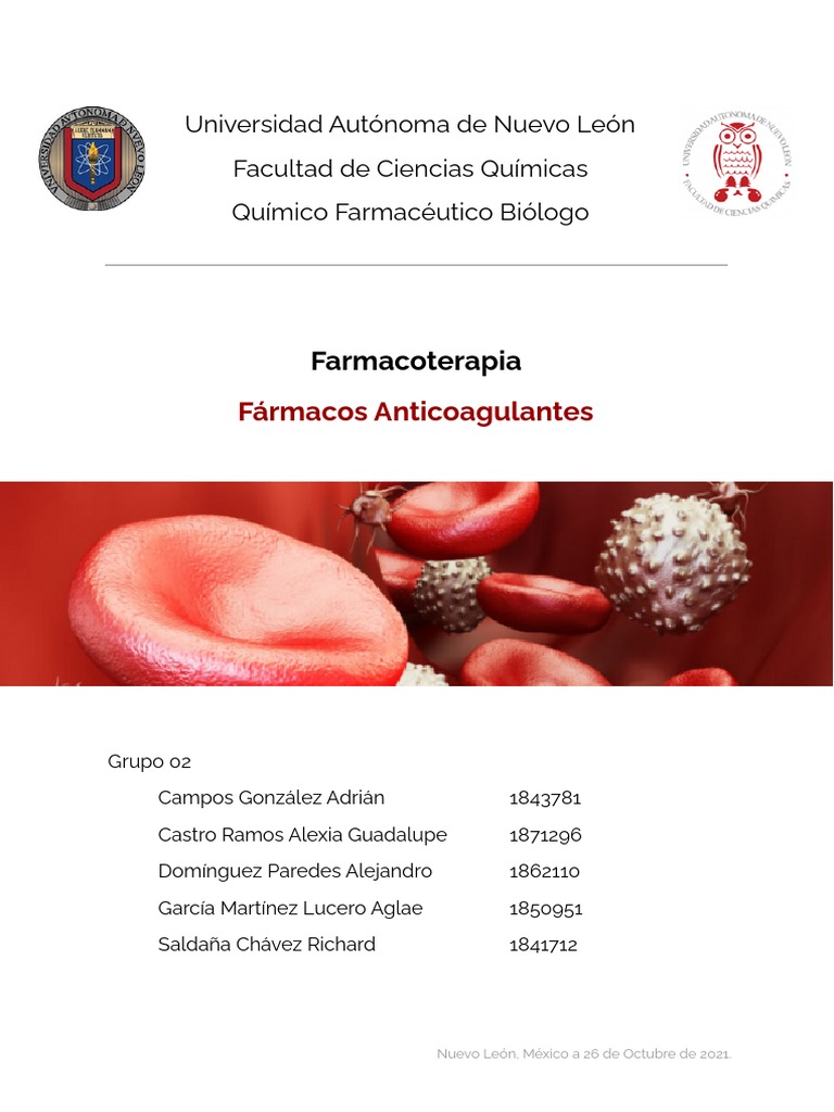 Fármacos Anticoagulantes | PDF