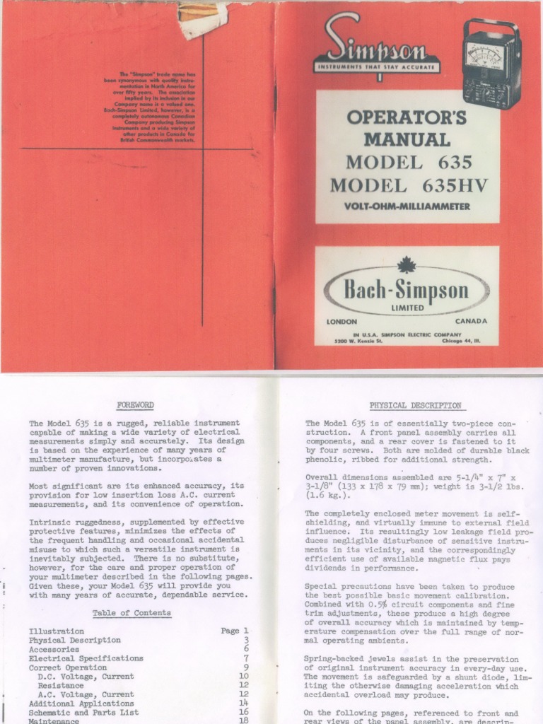 Simpson 635 Manual | PDF