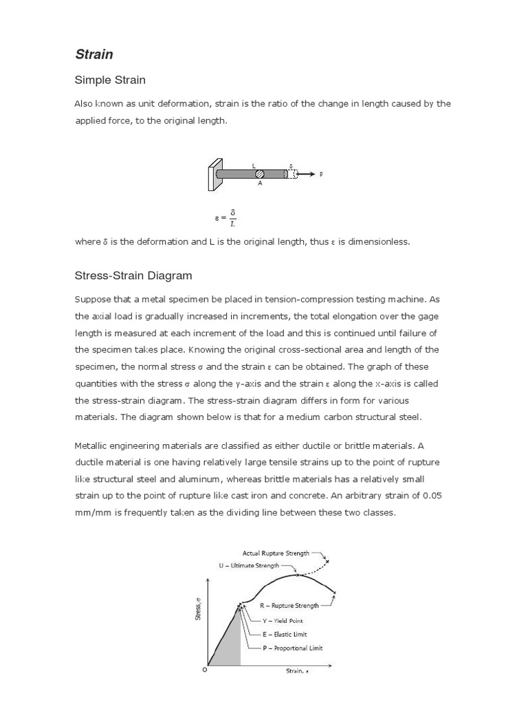 Strain and Deformation Guide | PDF | Deformation (Engineering) | Strength Of Materials