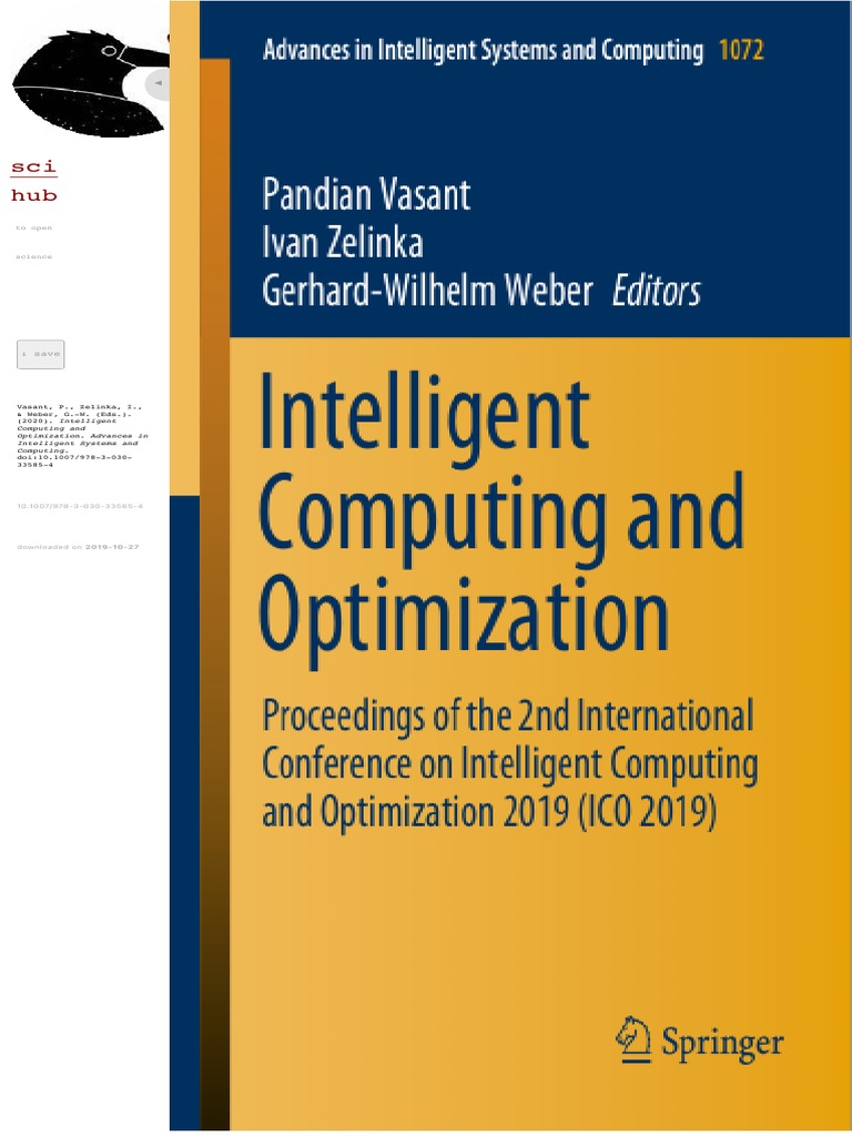 Sci-Hub Intelligent Computing and Optimization. | PDF