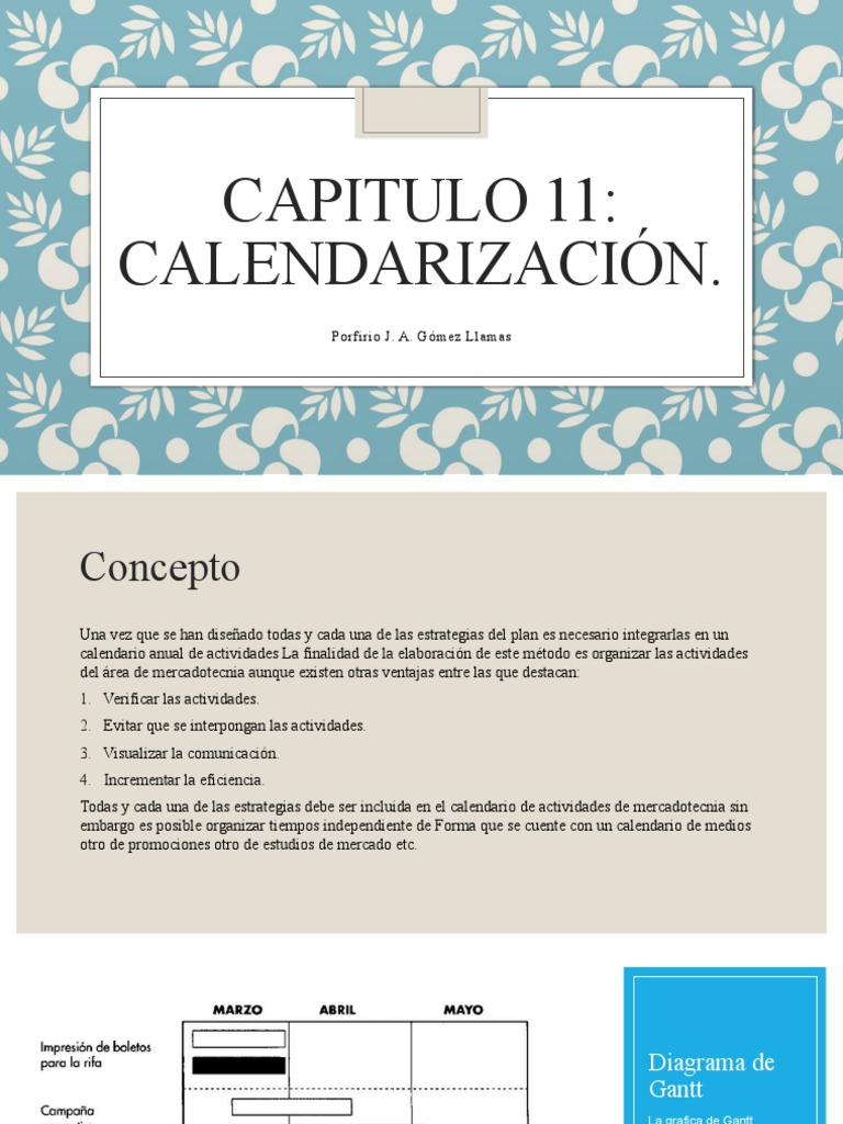 Capitulo 11 Calendarización Porfirio Gómez.pptx | PDF