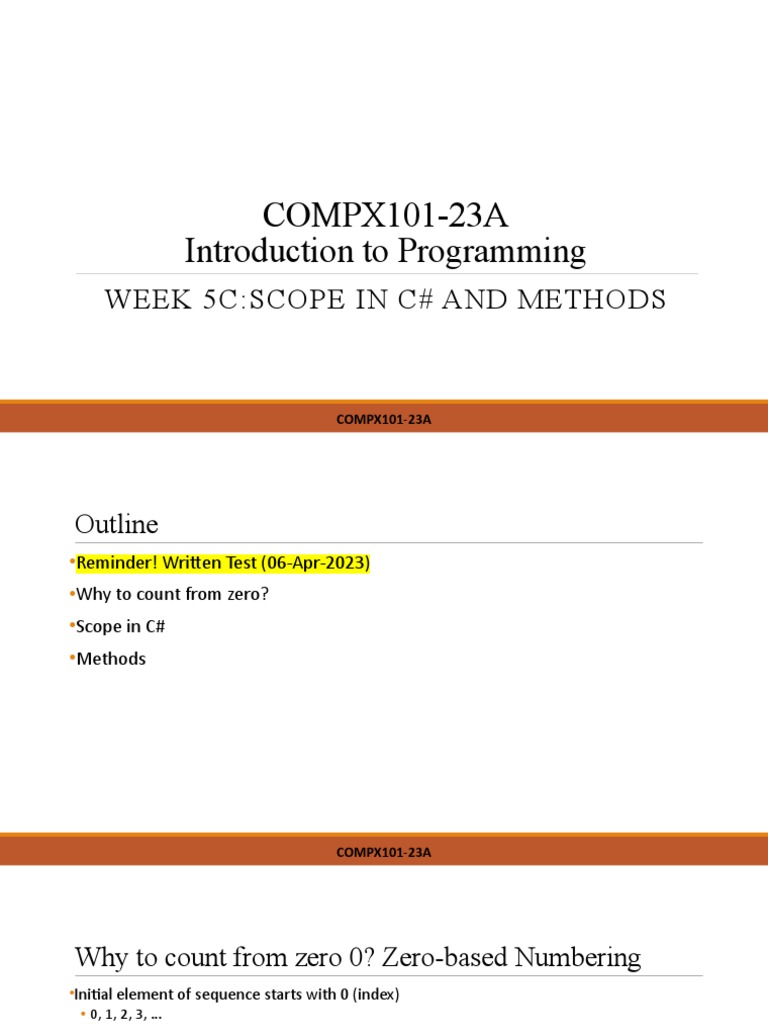 Lecture 15 Pdf Scope Computer Science C Sharp Programming Language 