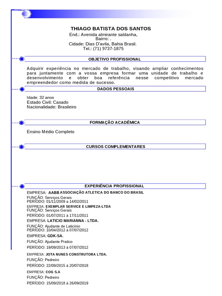 Curriculo Thiago PDF | PDF