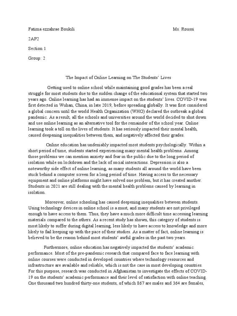 The Negative Impacts of Online Learning: Increased Mental Health Issues ...