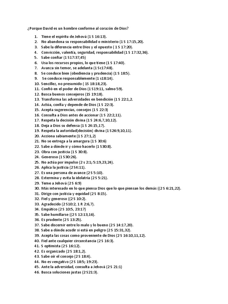 Porque David Es Un Hombre Conforme Al Corazón de Dios | PDF