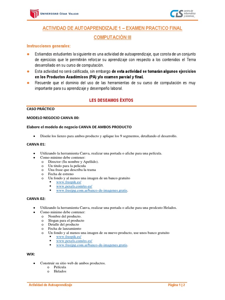 C3 - Ef - Examen Practico | PDF | Informática