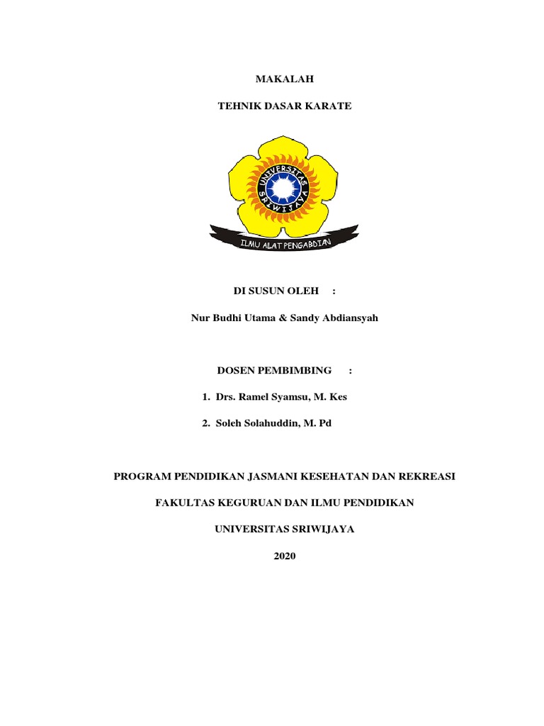 Makalah Teknik Dasar Karate Nur Budhi And Sandy Pdf