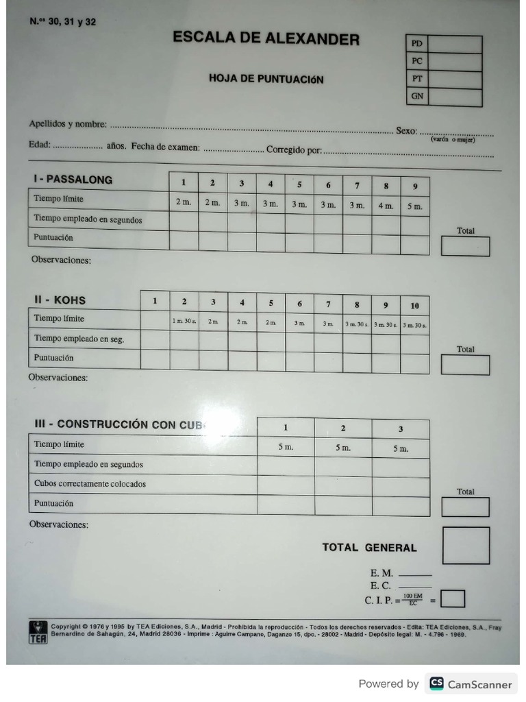 Escala de Alexander PDF | PDF